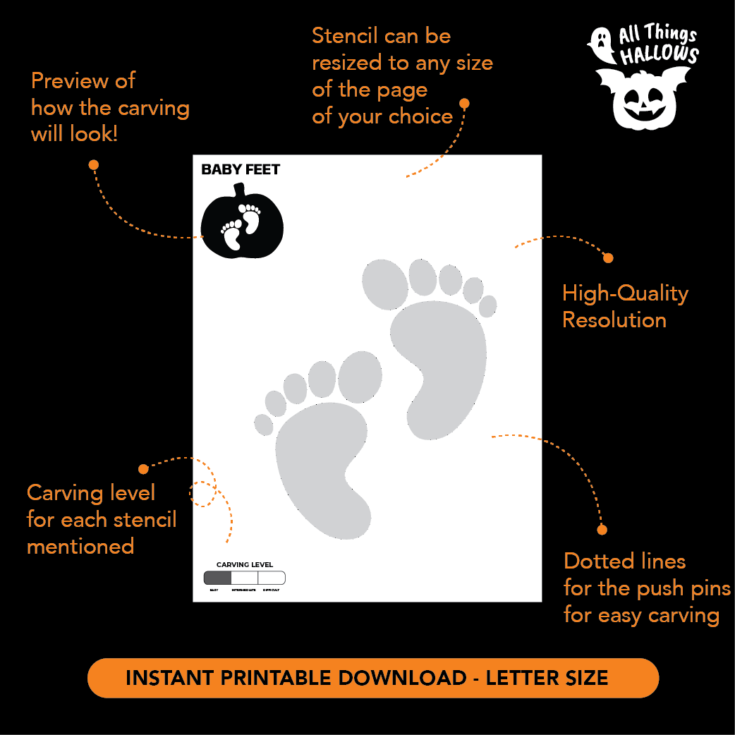 Baby Feet Pumpkin Stencil - Allthingshallows.com – AllThingsHallows