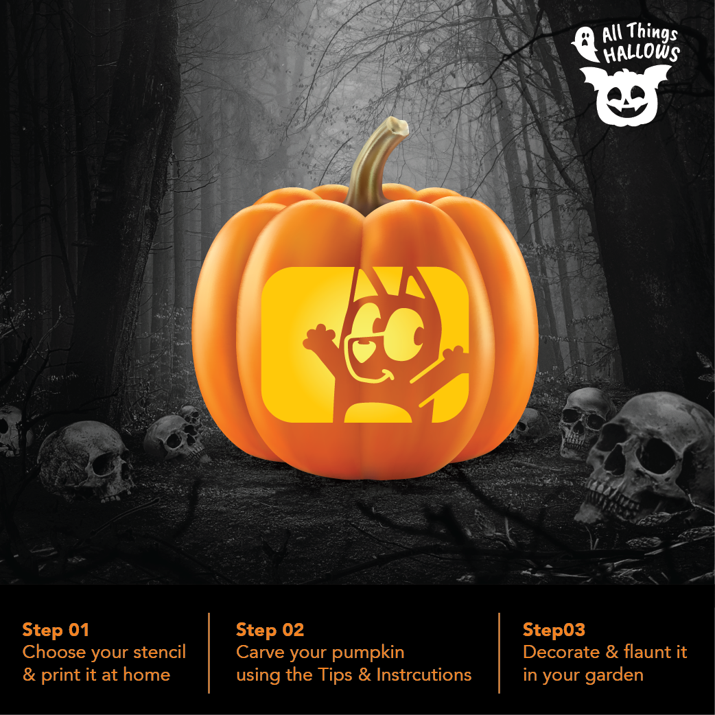 Bluey Pumpkin Stencil - Allthingshallows.com – AllThingsHallows