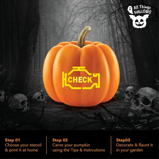 Check Engine Light Pumpkin Stencil - Allthingshallows.com ...