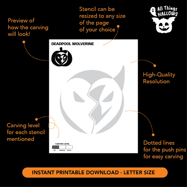 Deadpool and Wolverine Pumpkin Stencil - Allthingshallows.com ...