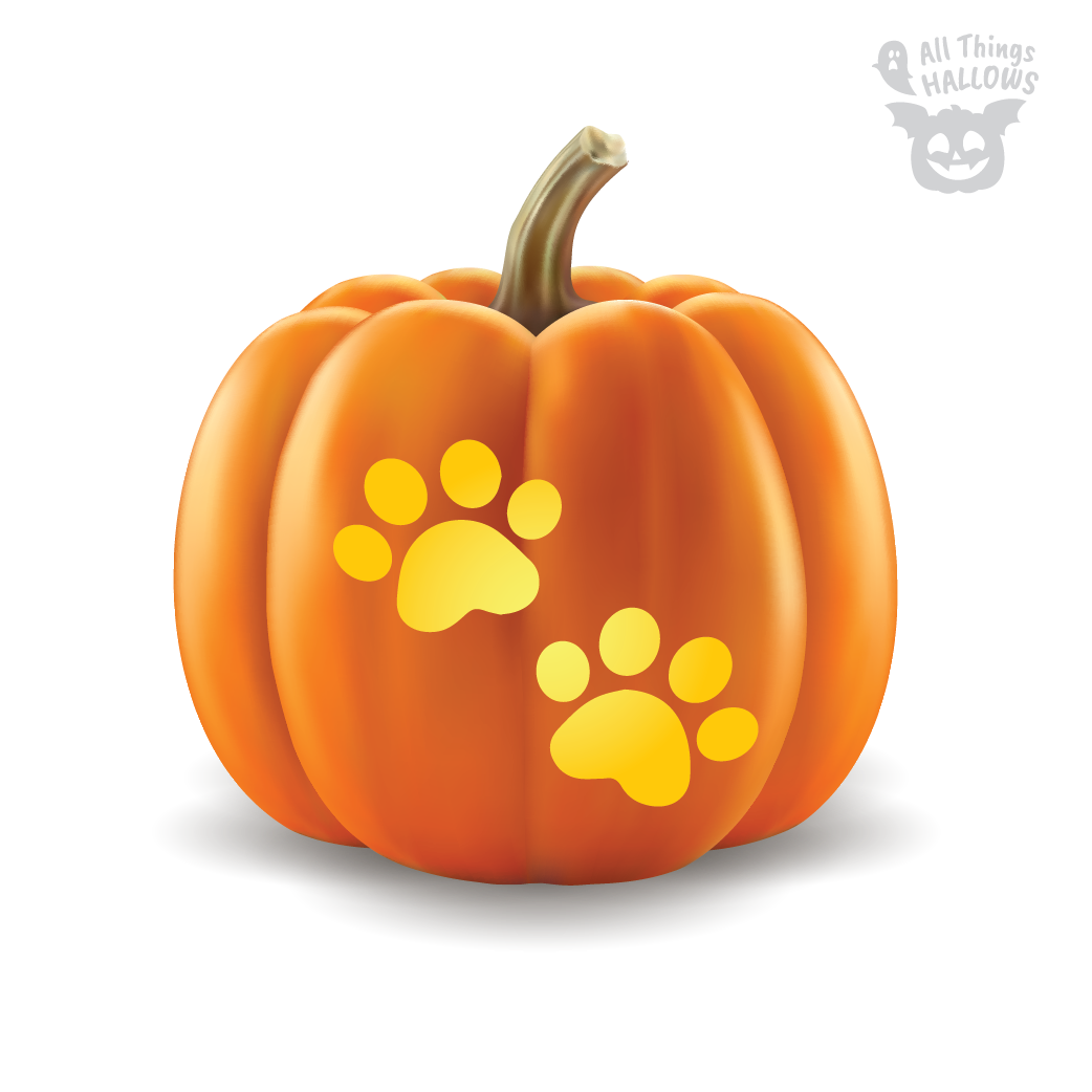 Dog Paw Pumpkin Stencil - Allthingshallows.com – AllThingsHallows