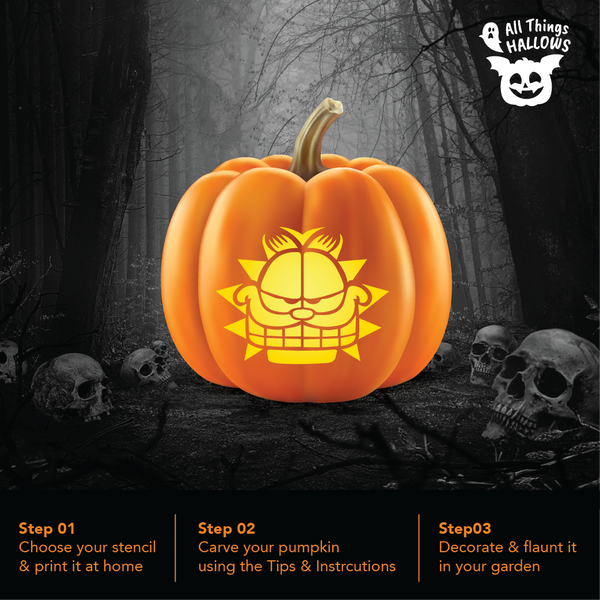 Garfield Pumpkin Stencil - Allthingshallows.com – AllThingsHallows