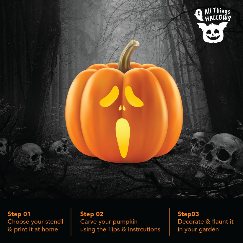 Ghostface Pumpkin Stencil (Scream) - Allthingshallows.com ...