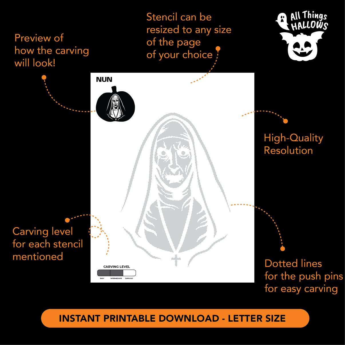 Horror Movie Pumpkin Stencil Bundle - Allthingshallows.com ...