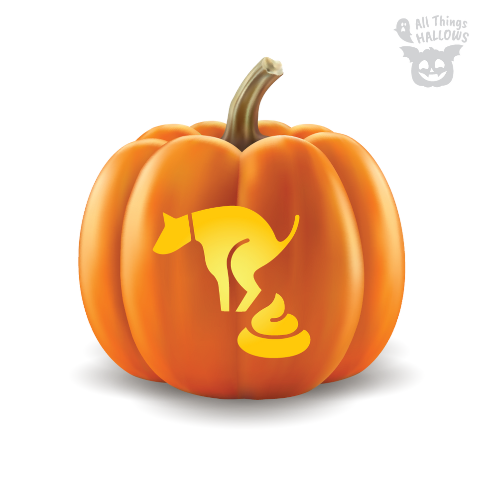Pooping Dog Pumpkin Stencil - Allthingshallows.com – AllThingsHallows