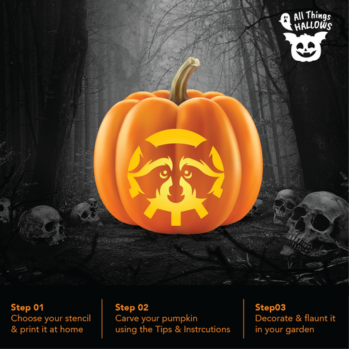 Raccoon Pumpkin Stencil - Allthingshallows.com – AllThingsHallows