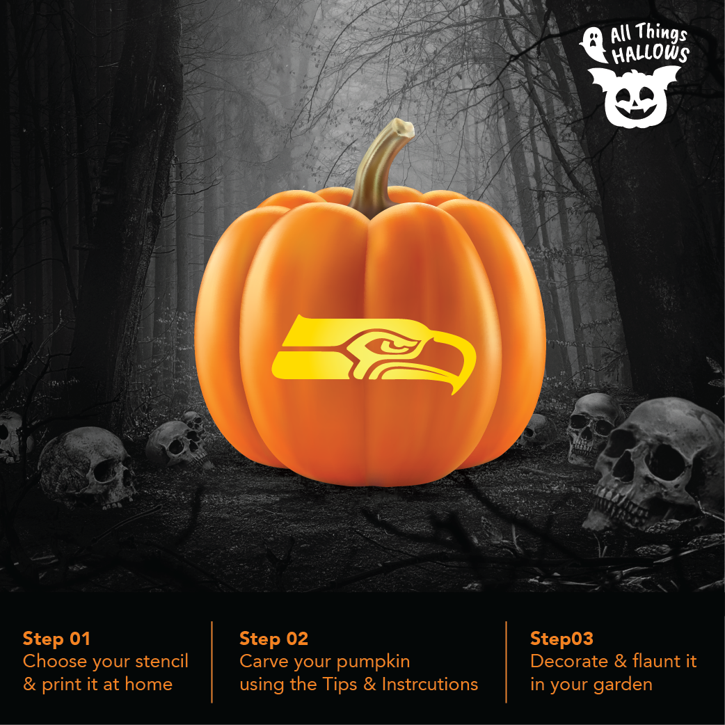 Seattle Seahawks Pumpkin Stencil - Allthingshallows.com – AllThingsHallows