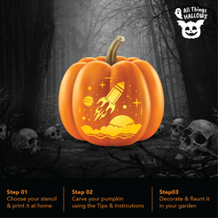 Space Pumpkin Stencil - Allthingshallows.com – AllThingsHallows
