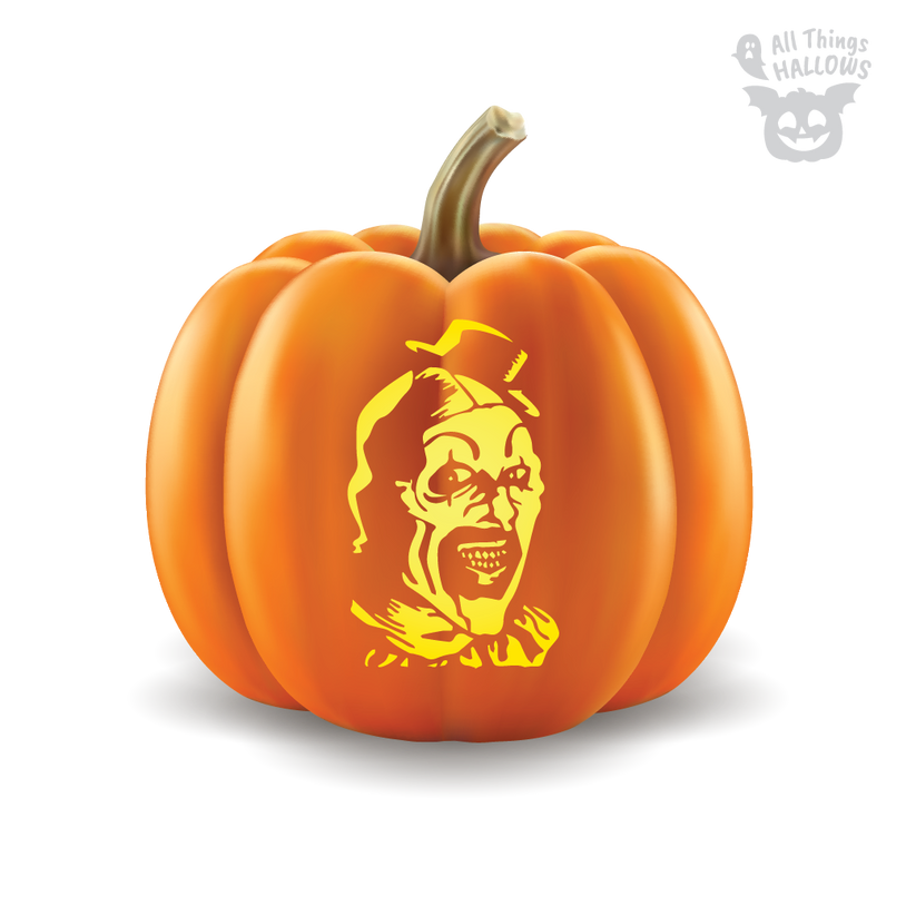 Art the Clown (Terrifier) Pumpkin Stencil - Allthingshallows.com ...