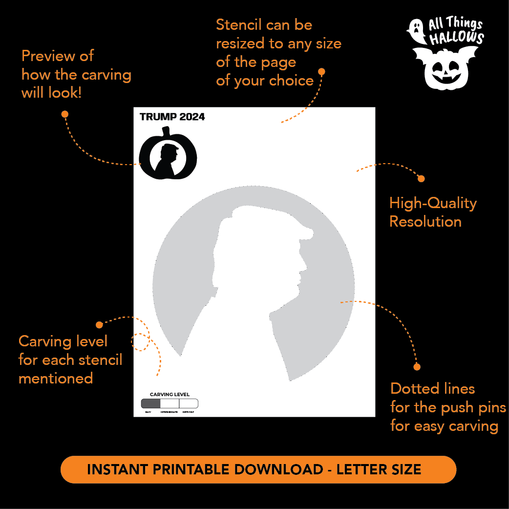 Donald Trump Pumpkin Stencil - Allthingshallows.com – AllThingsHallows